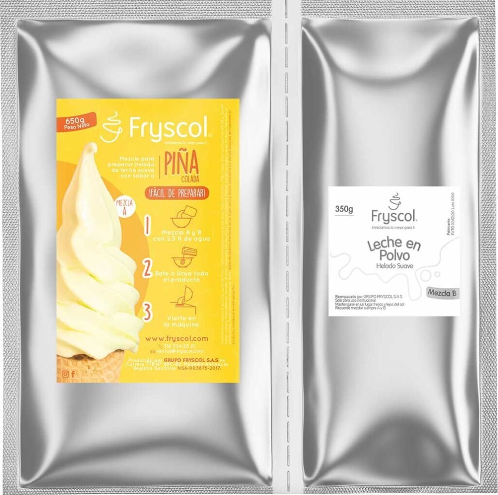 Mezcla para Helado Suave de Piña Colada - Fryscol | Mezclas para ...